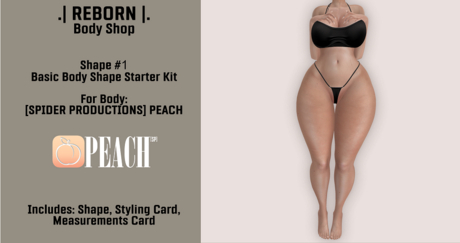Second Life Marketplace - .| REBORN |. Body Shop - Basic Body Shape - [SP] Peach